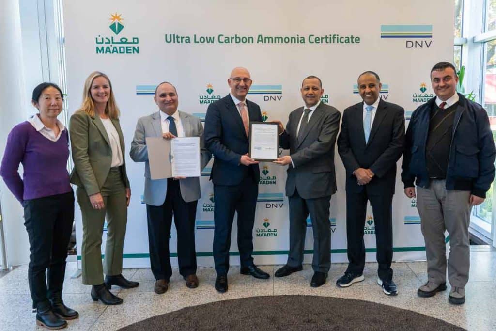 Saudi Arabia's Ma'aden certified as world's ultra-low carbon ammonia ...