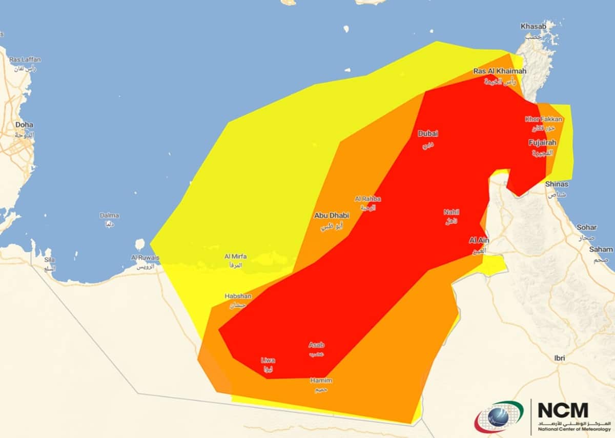 UAE issues RED ALERT weather warning; flights cancelled, schools closed ...